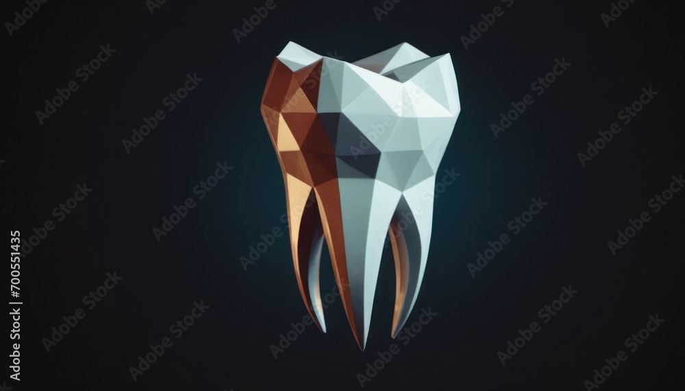 a tooth shaped object is shown in the middle of a black background with ...