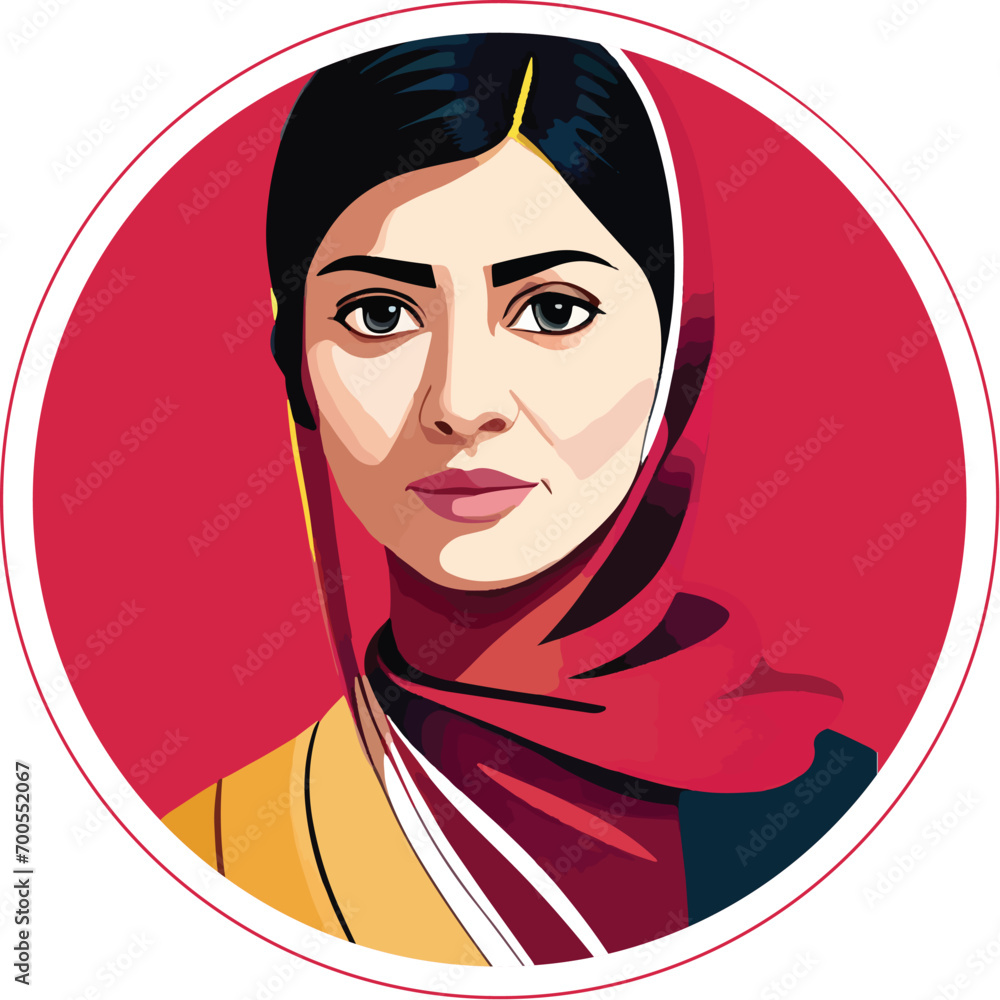 Vetor de Malala Yousafzai vector, Malala Yousafzai is a Pakistani ...