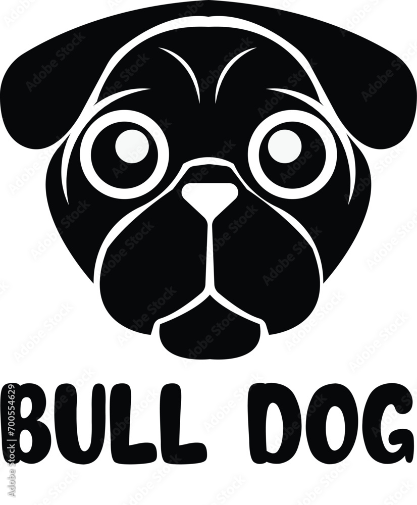 dog logo vector, vector dog simple mascot logo design, Pug Dog Face ...