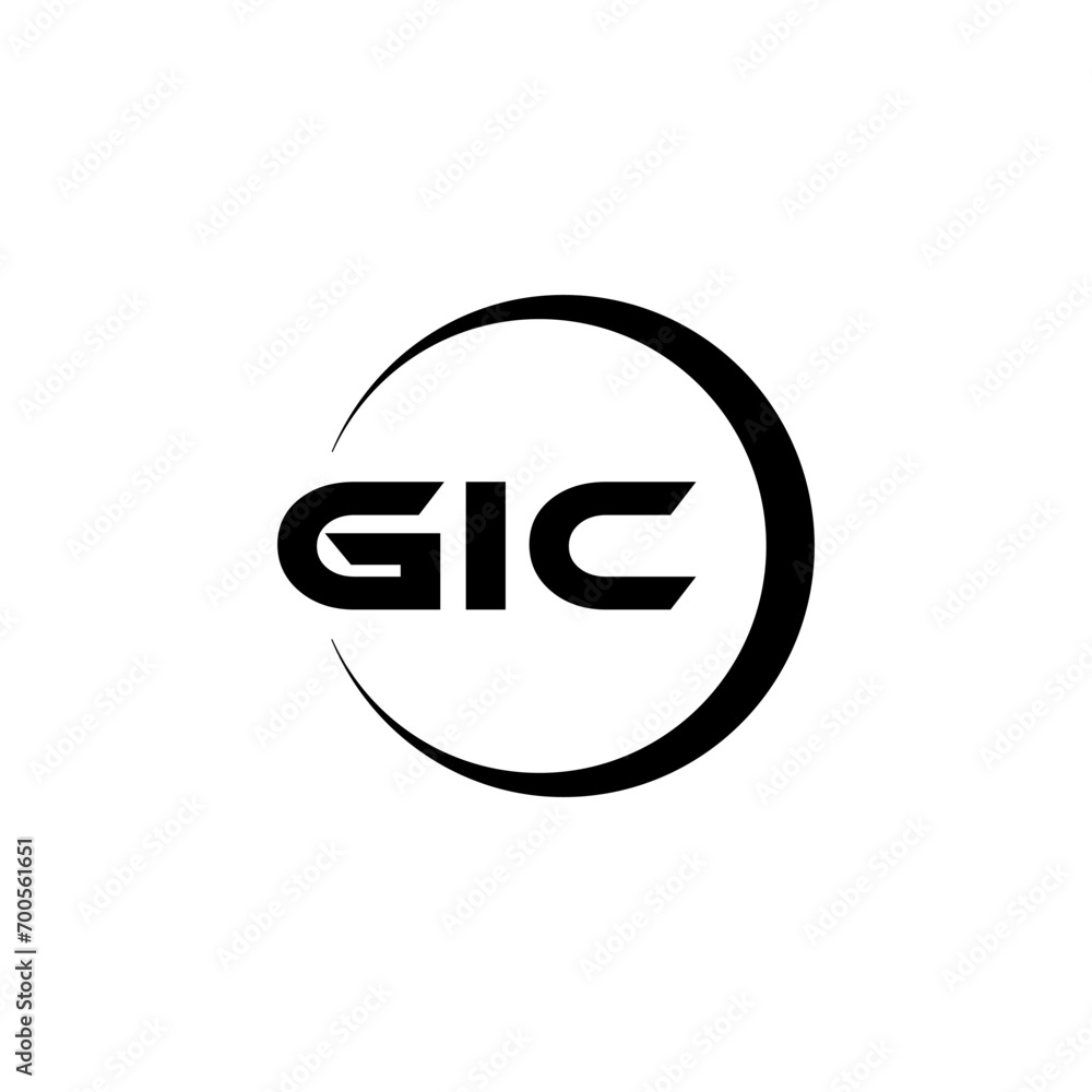 GIC letter logo design with white background in illustrator, cube logo ...