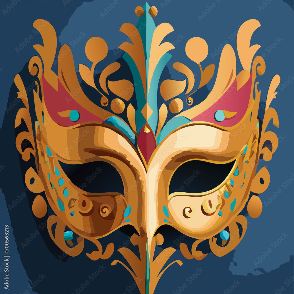 Carnival. Carnival mask. Design for poster. 2024. February 8. Colorful ...