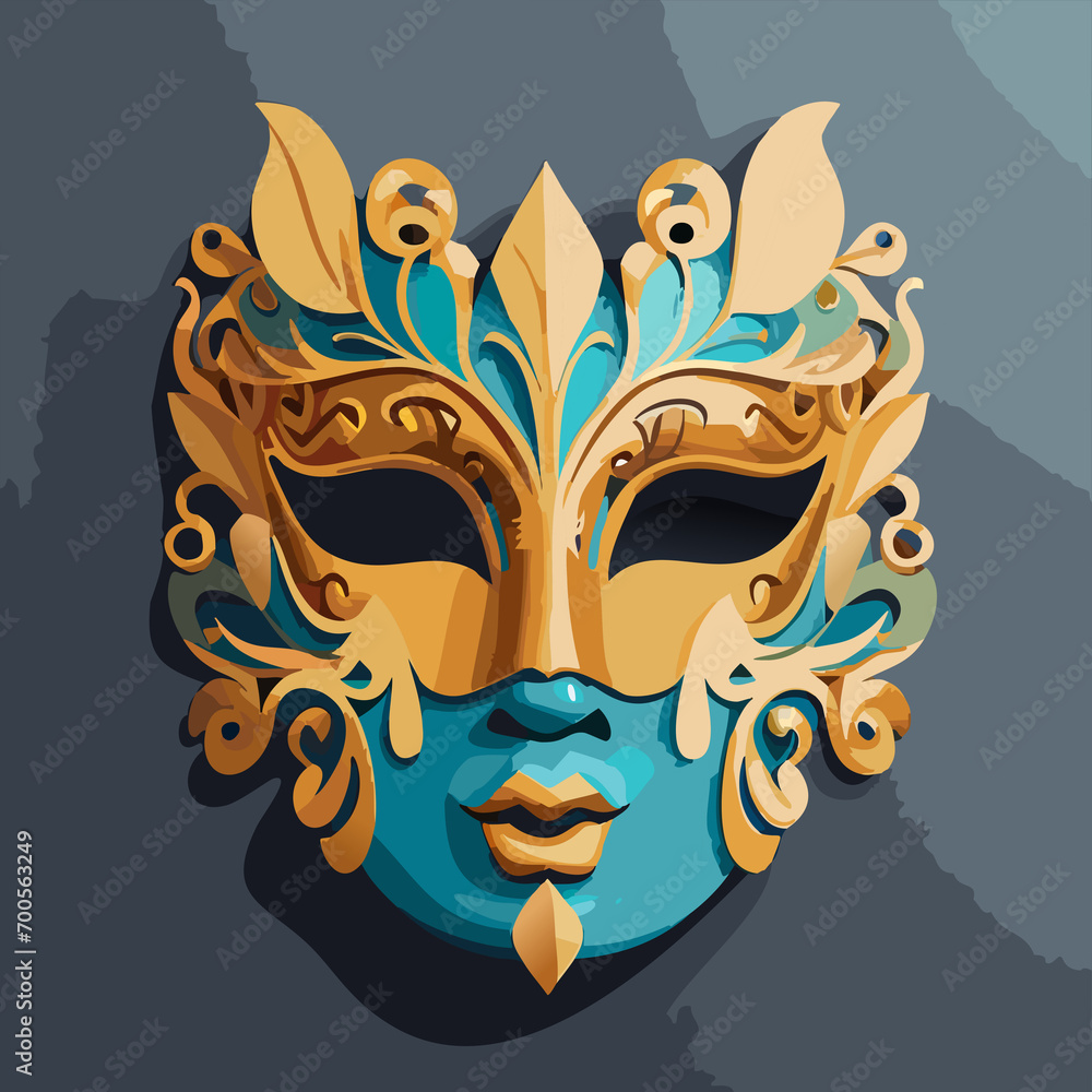 Carnival. Carnival mask. Design for poster. 2024. February 8. Colorful ...