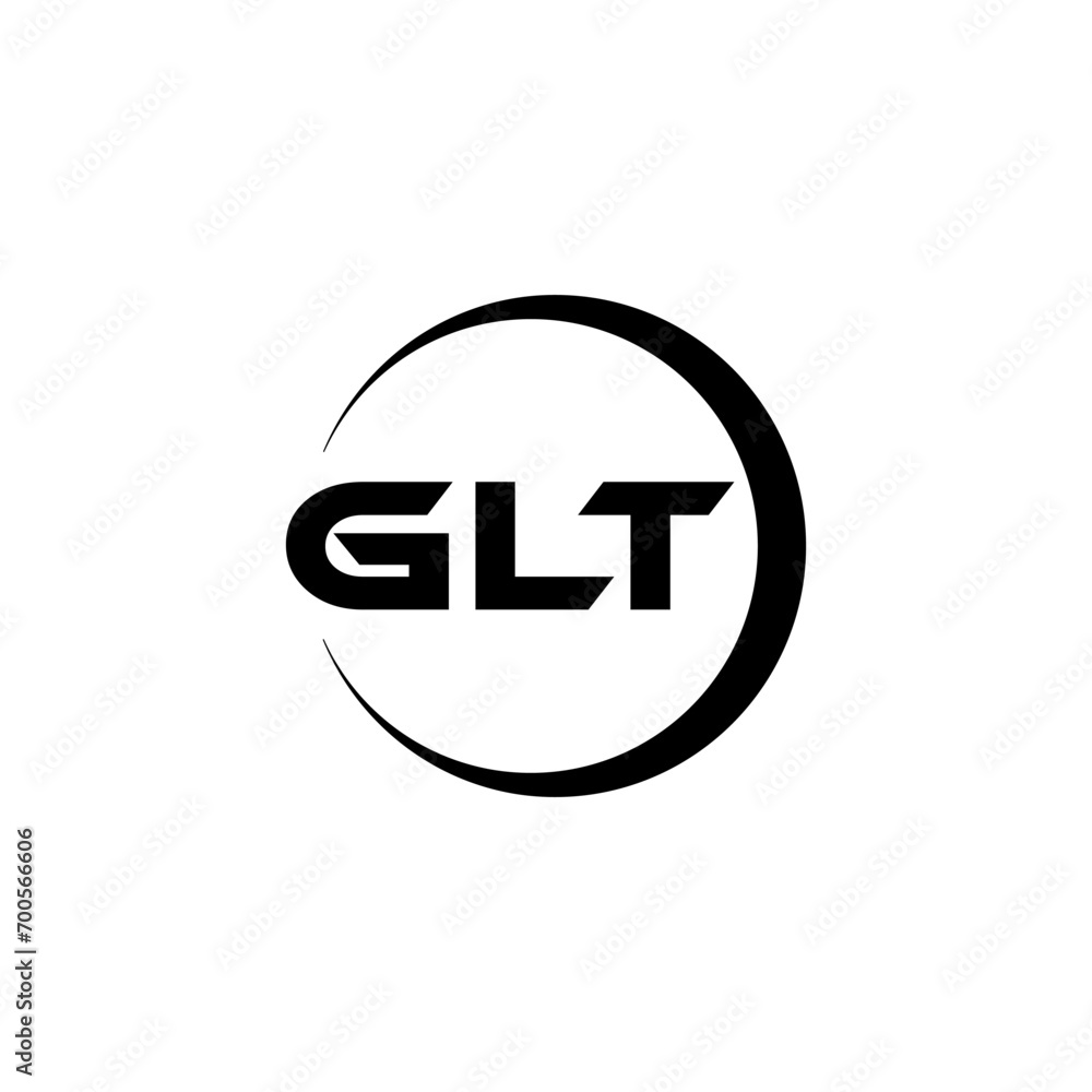 GLT letter logo design with white background in illustrator, cube logo ...