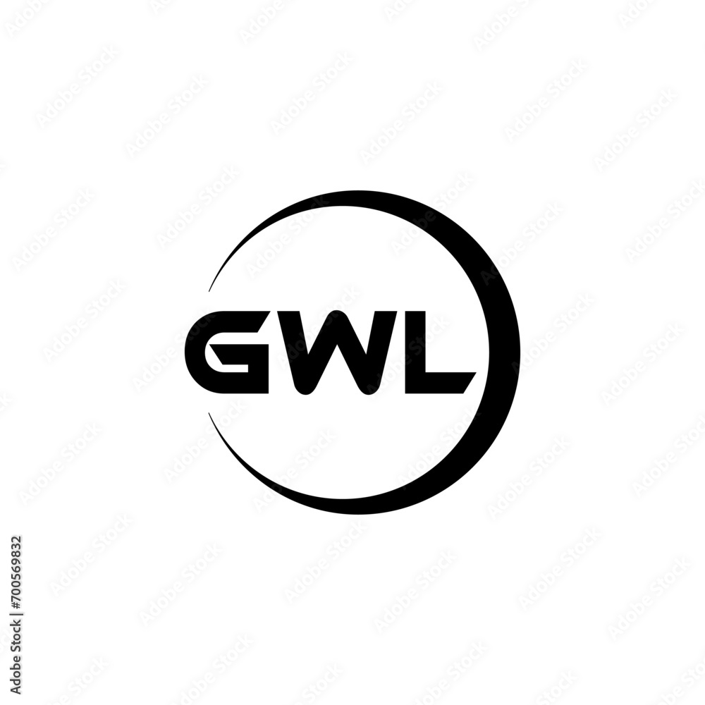 GWL letter logo design with white background in illustrator, cube logo ...