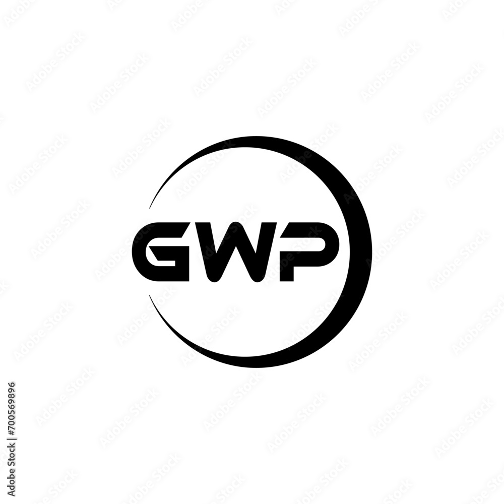 GWP letter logo design with white background in illustrator, cube logo ...