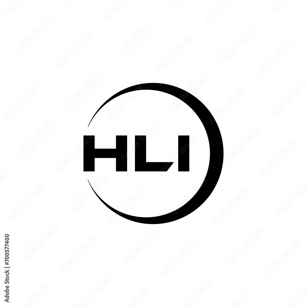 HLI letter logo design with white background in illustrator, cube logo ...