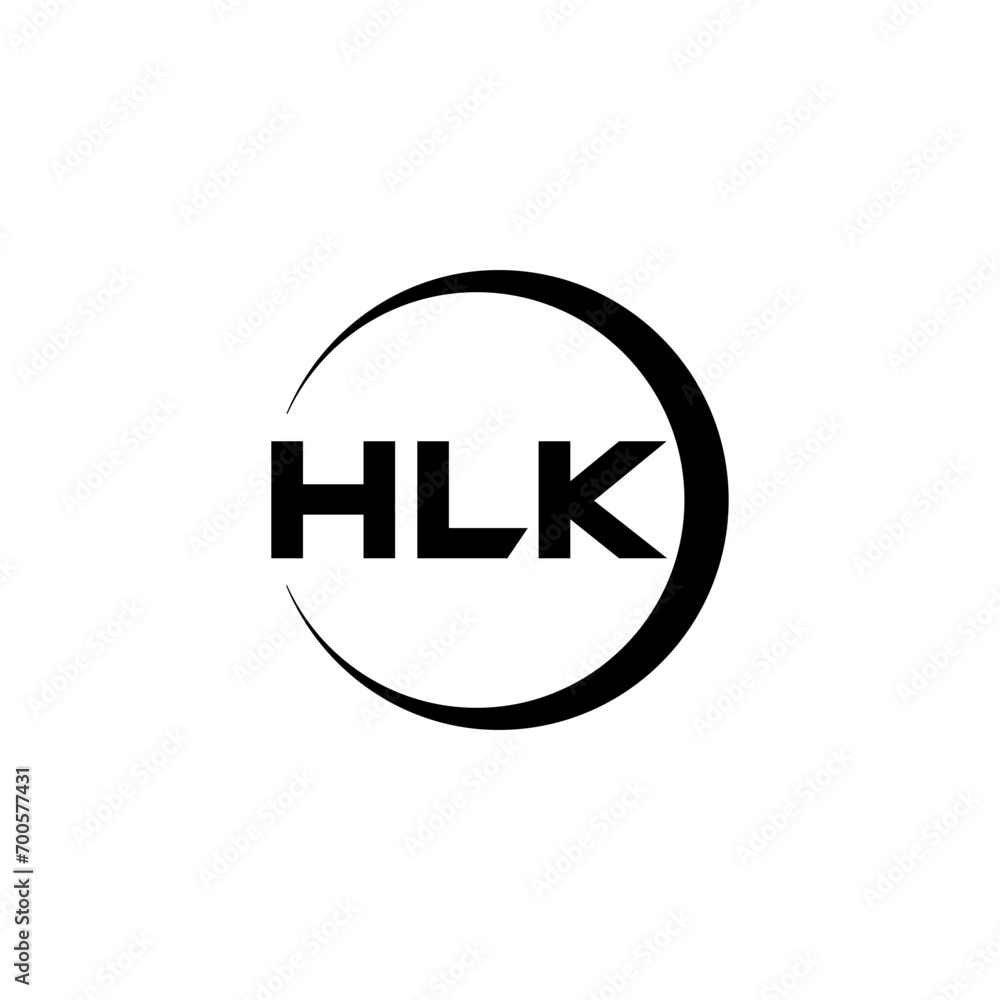 HLK letter logo design with white background in illustrator, cube logo ...