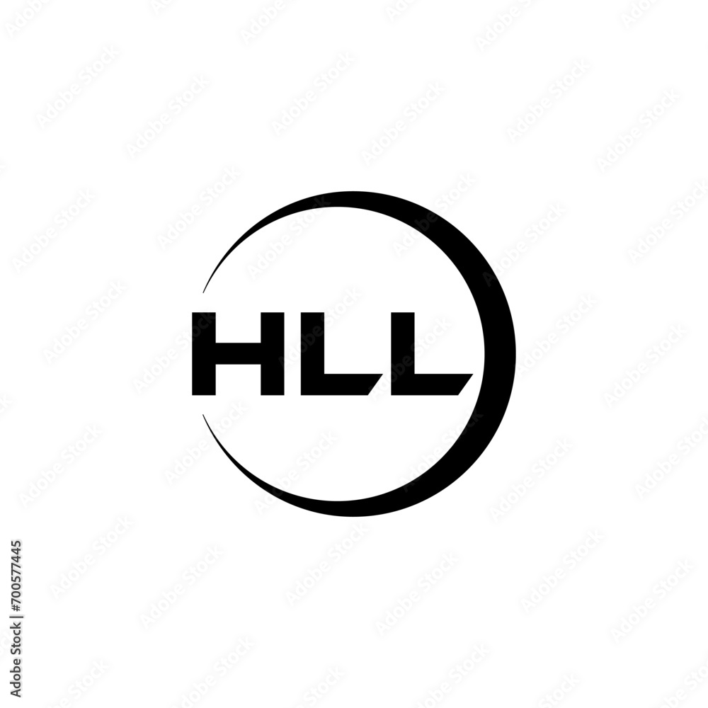 HLL letter logo design with white background in illustrator, cube logo ...