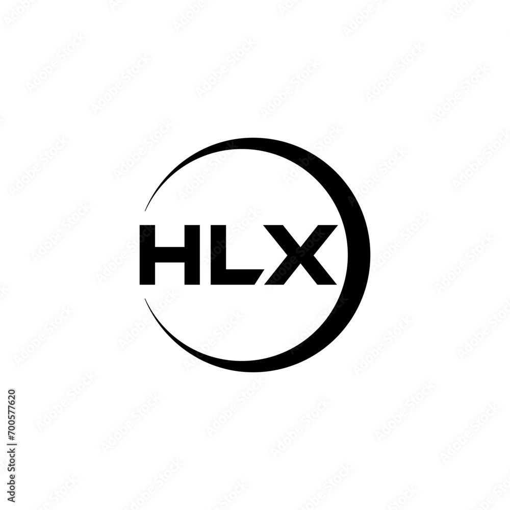HLX letter logo design with white background in illustrator, cube logo ...