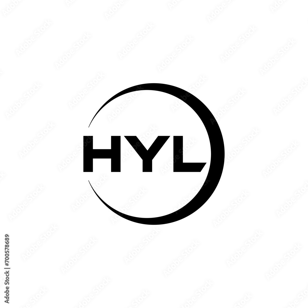 HYL letter logo design with white background in illustrator, cube logo ...