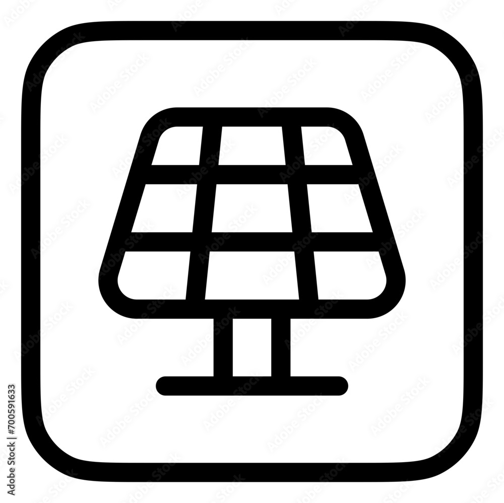 Editable solar energy, solar panel vector icon. Environment, ecology ...