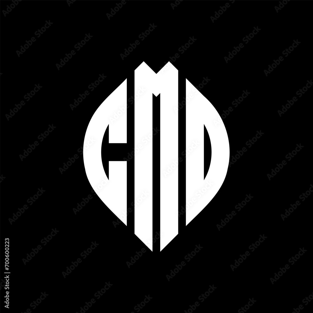 CMD circle letter logo design with circle and ellipse shape. CMD ...