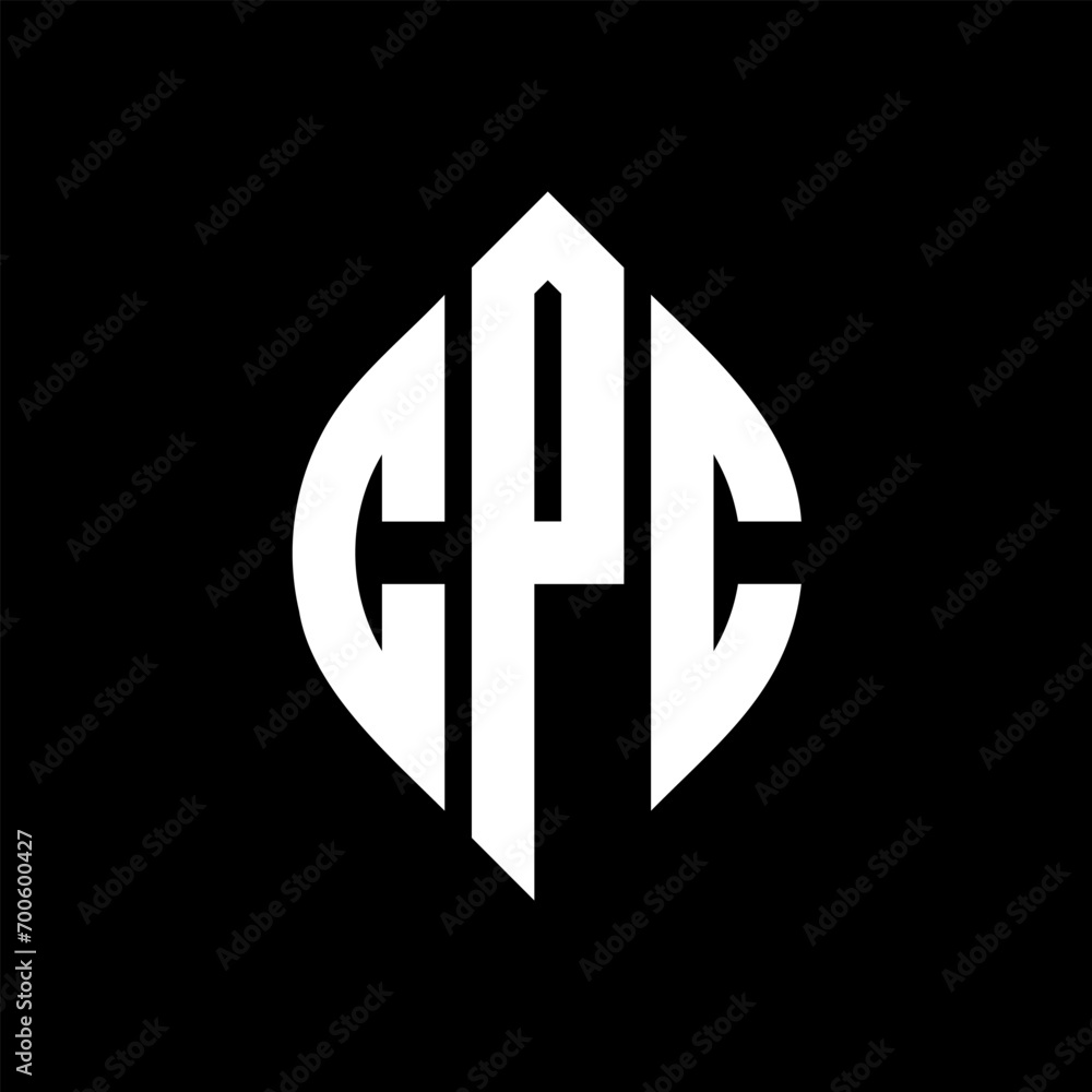 CPC circle letter logo design with circle and ellipse shape. CPC ...