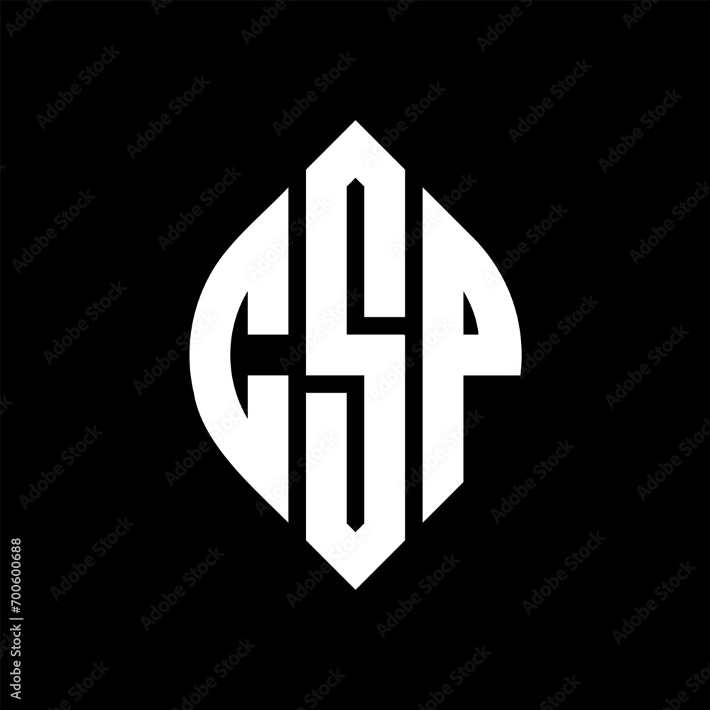 CSP circle letter logo design with circle and ellipse shape. CSP ...