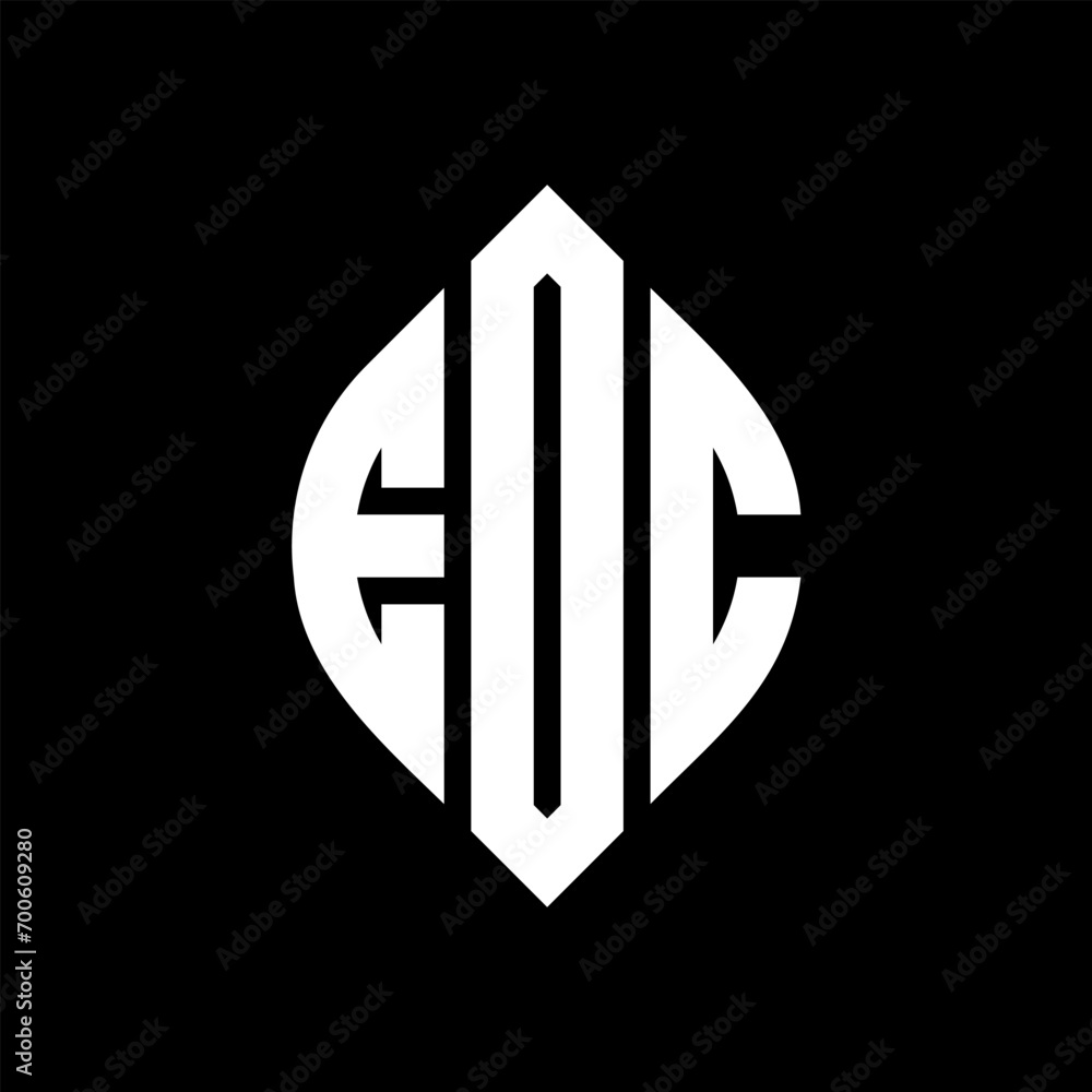 EDC circle letter logo design with circle and ellipse shape. EDC ...