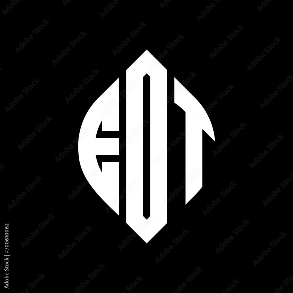 EOT circle letter logo design with circle and ellipse shape. EOT ...