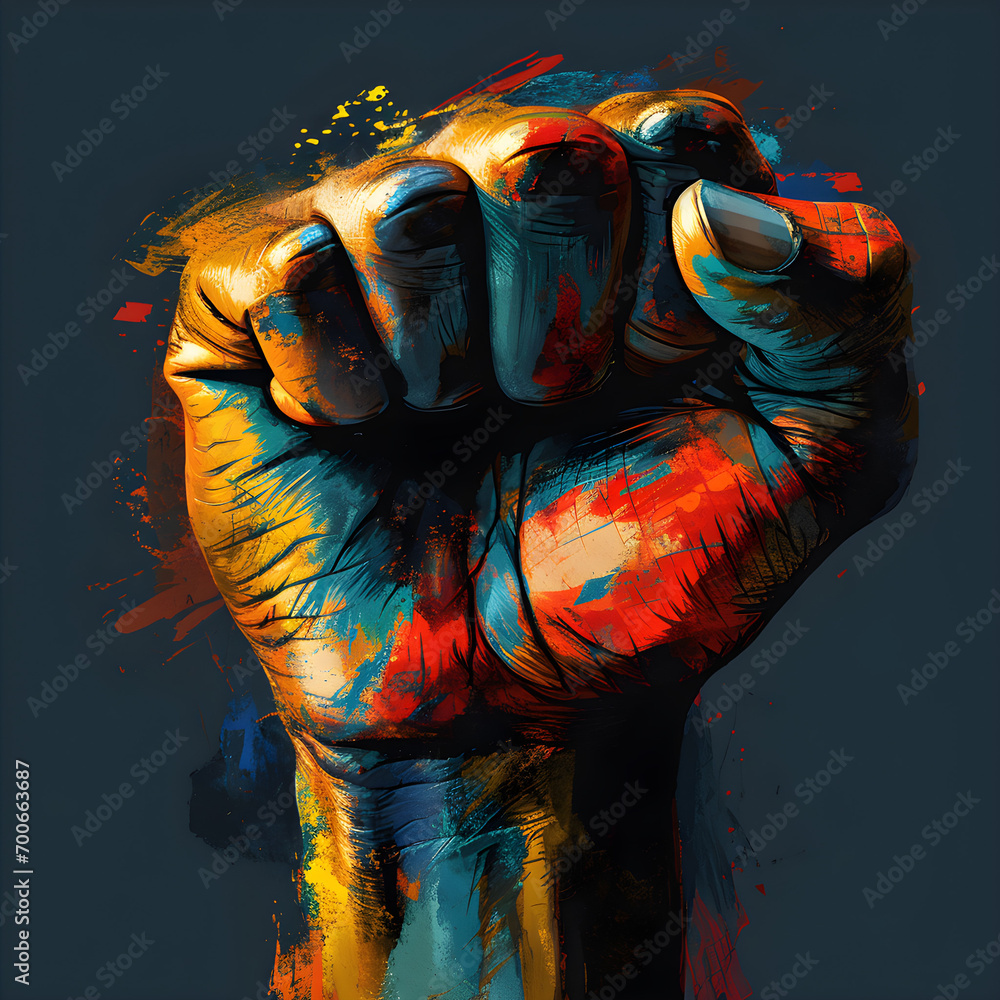 Clenched fist with Pan African colors, Stock Illustration | Adobe Stock