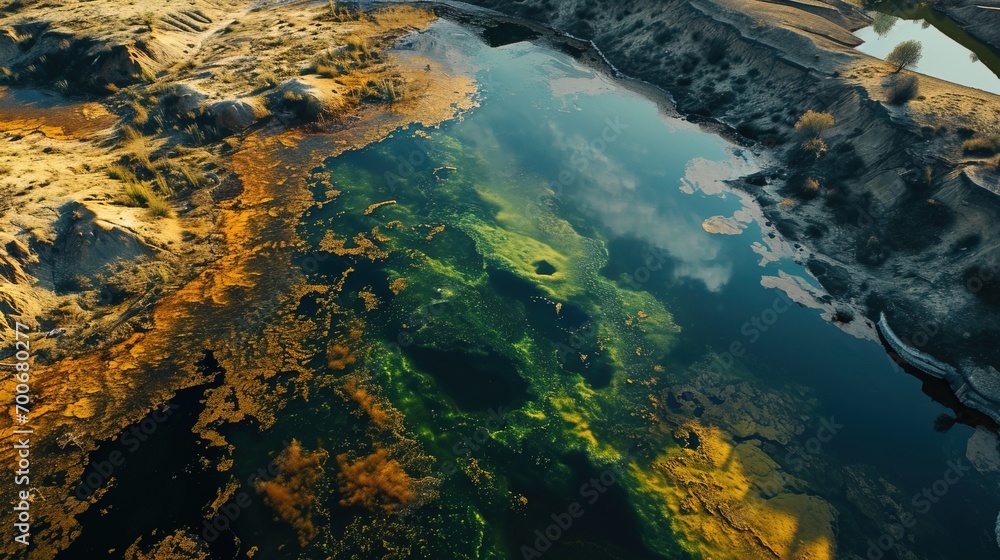 nature pollution by toxic chemicals, Concept of environmental disaster ...