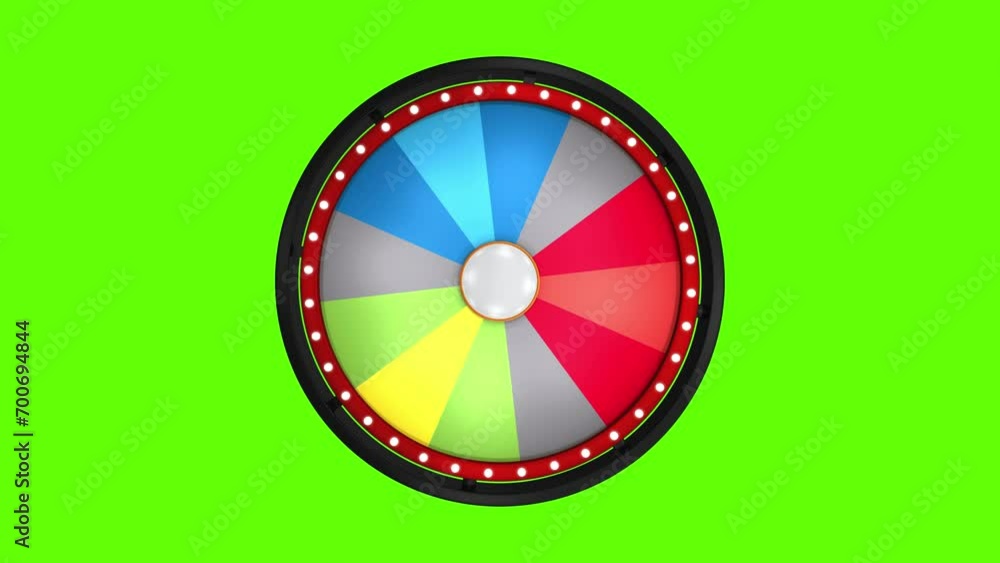 Wheel of Fortune on Green screen background. 4k video, lucky spin ...