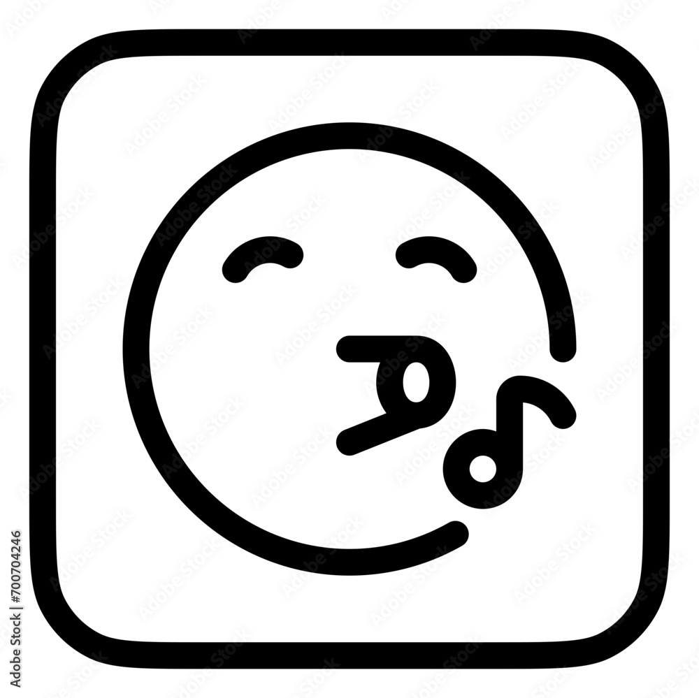 Editable whistle expression emoticon vector icon. Part of a big icon ...