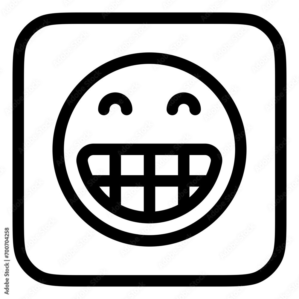 Editable happy grin expression emoticon vector icon. Part of a big icon ...
