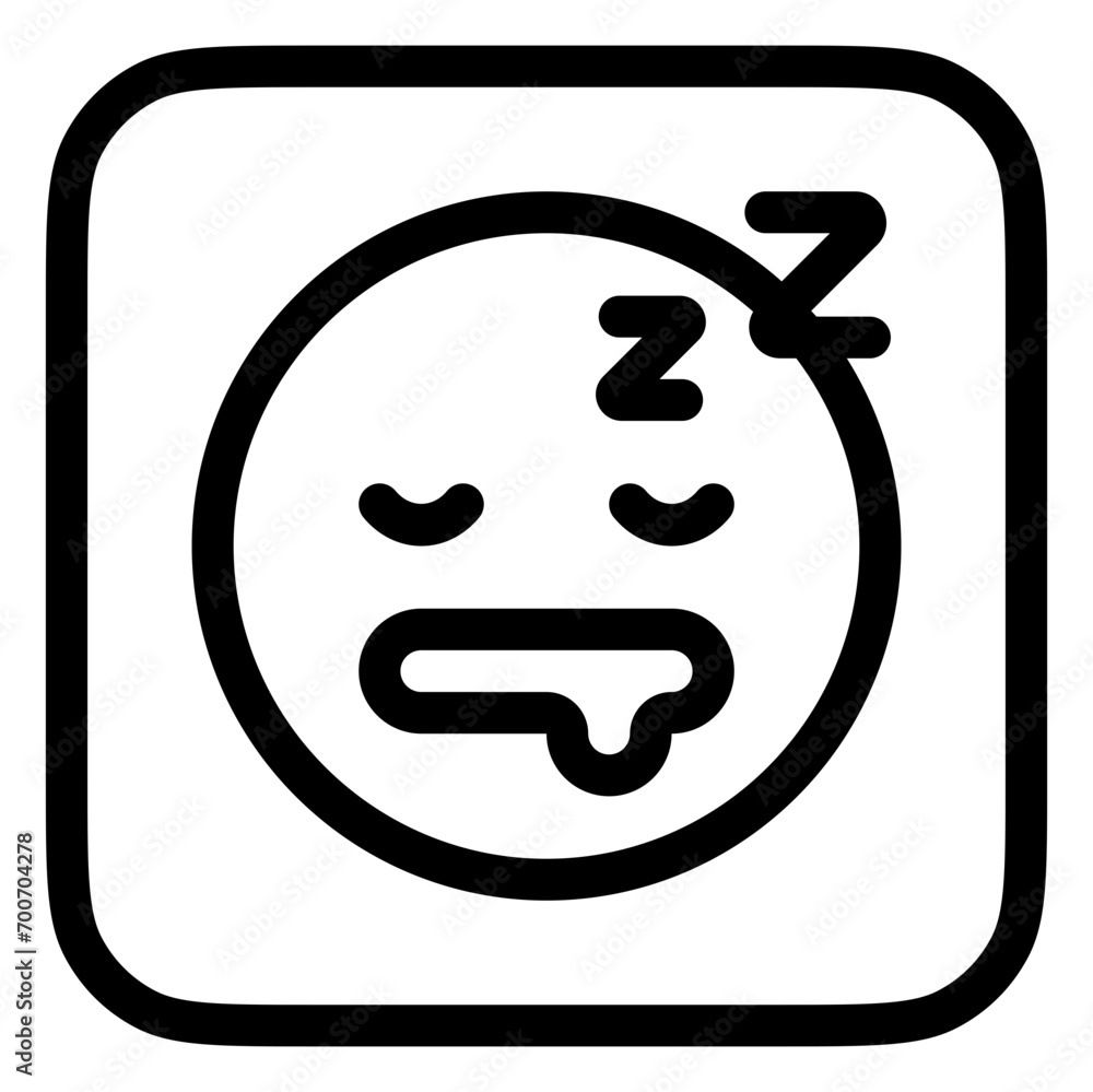 Editable sleepy head, drowzy expression emoticon vector icon. Part of a ...