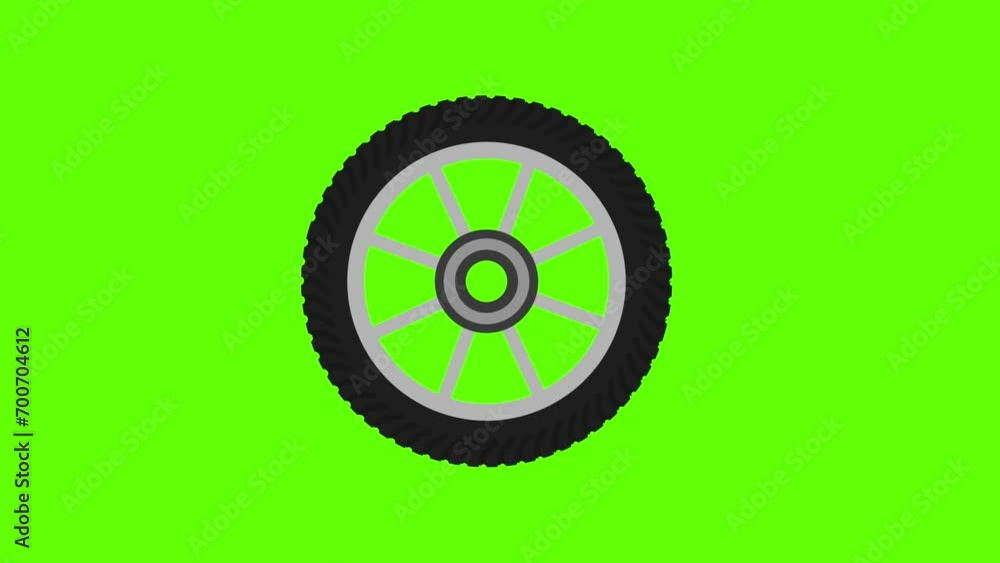 Vidéo Stock car wheel on green screen, chroma key, car wheel on ...