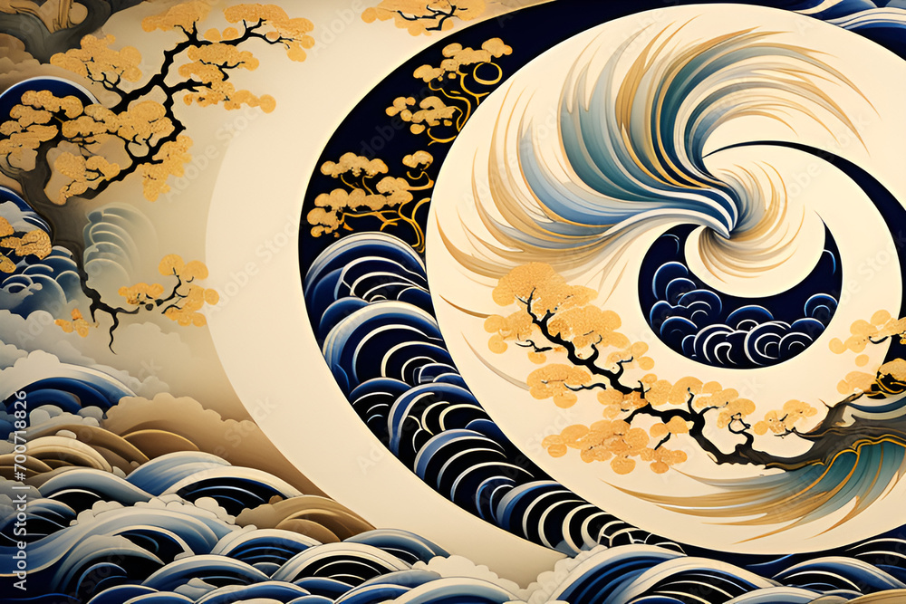 The swirling circle and two crescents of the Taegeuk pattern visually ...