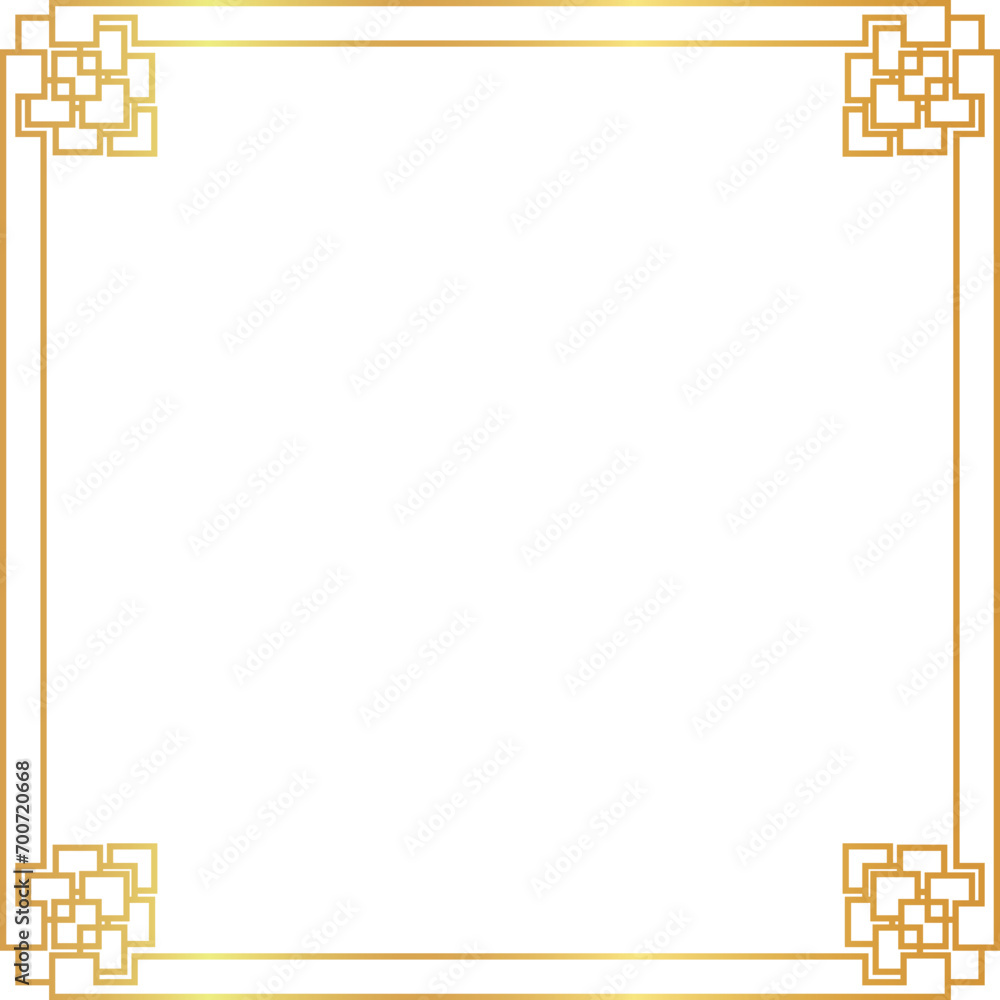 vector chinese gold border design with transparent background Stock ...