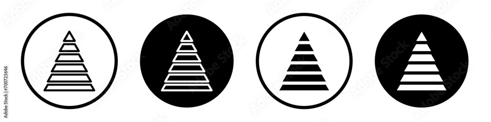 Hierarchy pyramid icon set. triangle hierarchy level vector symbol in ...