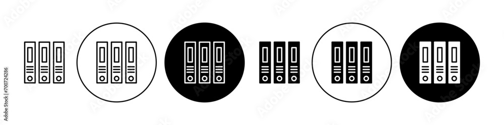 Binder vector icon set. Paper book binder symbol suitable for apps and ...