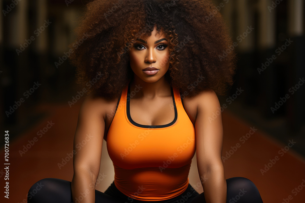 Athletic Elegance: Confident 30-Year-Old Black Woman in Fitness Gear ...
