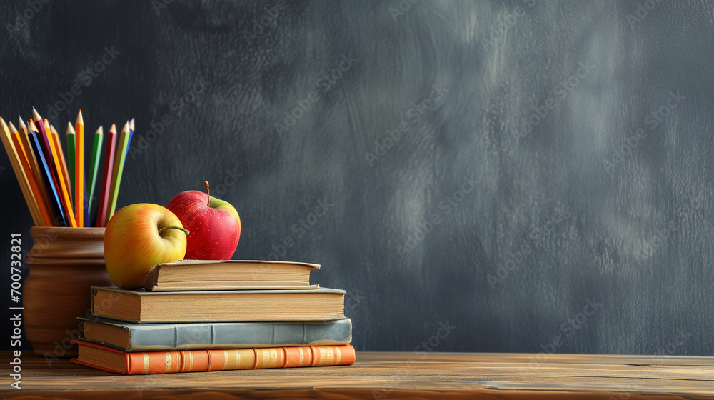 Education Background for Back to School: Textbooks, Apple, and ...