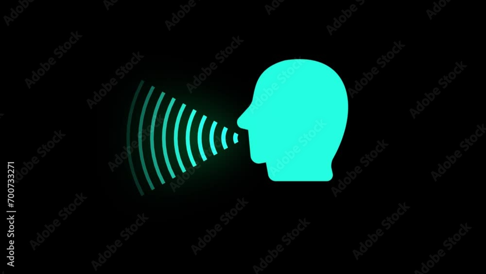 Black color mouth sound animated on white background. Cool linear ...