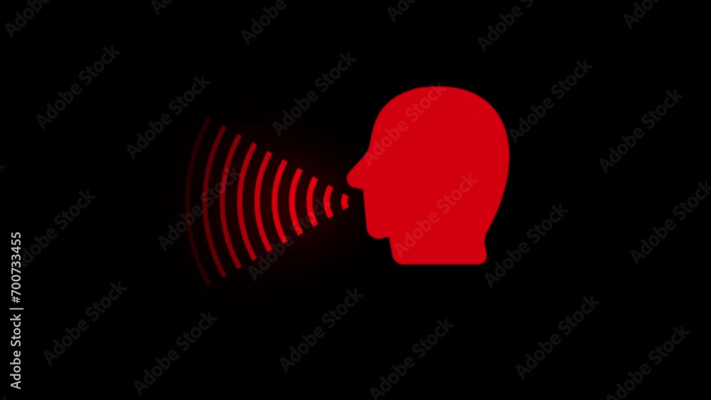 Black color mouth sound animated on white background. Cool linear ...