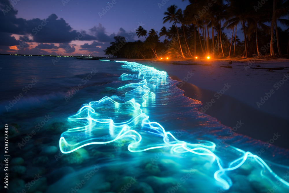 Bioluminescent waves in Vaadhoo Island, Maldives - Seas and oceans ...