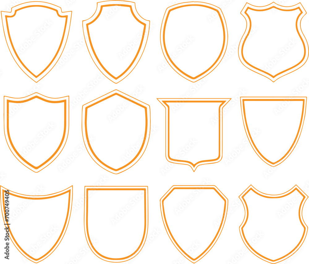 Different shields shapes. Shields icon set. Protect badge. Black ... Different shields shapes. Shields icon set. Protect badge. Black ...