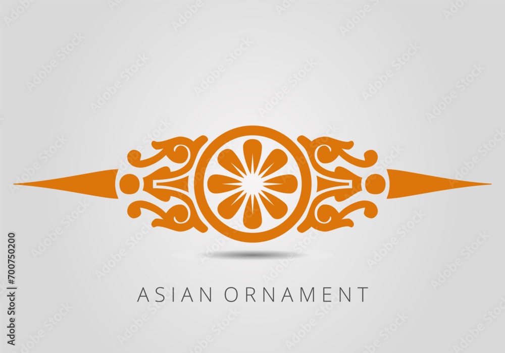 Vintage ornate linear ornaments in Kazakh traditional style. Asian ...