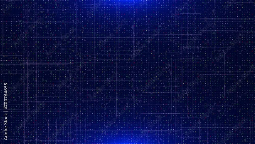 Vidéo Stock 4k blue digital grid abstract background network grid ...