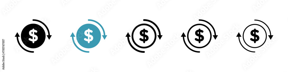 Turnover vector illustration set. Business revenue money icon. Annual ...