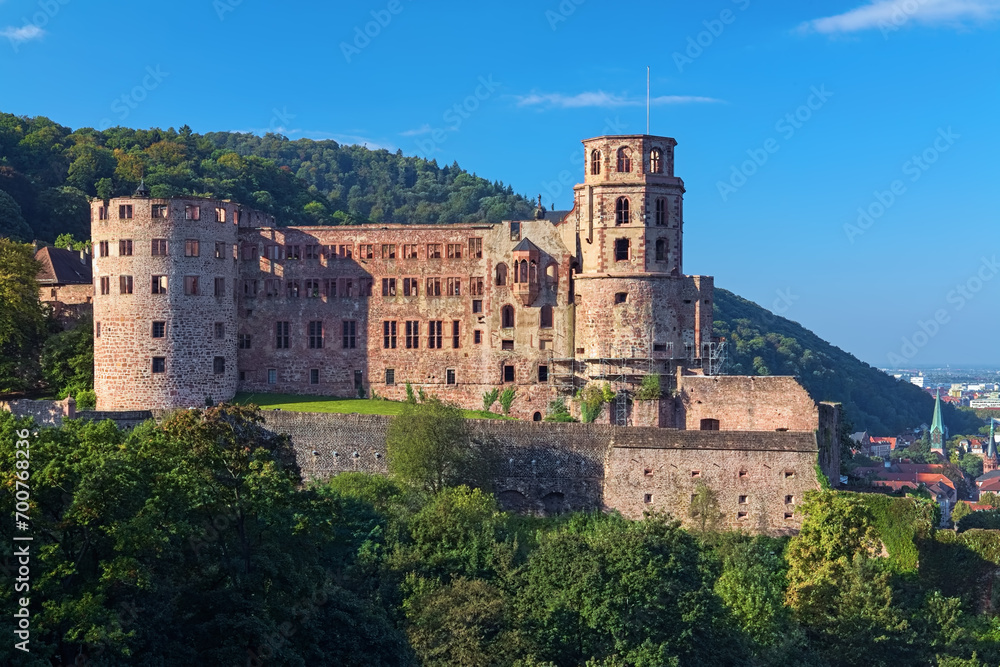 Heidelberg, Germany. Heidelberg Castle at lower slope of Konigstuhl ...