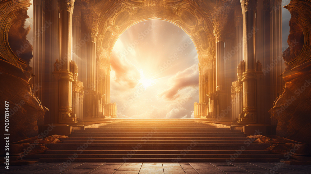 golden door gateway, gateway theme, suitable for an image illustration ...