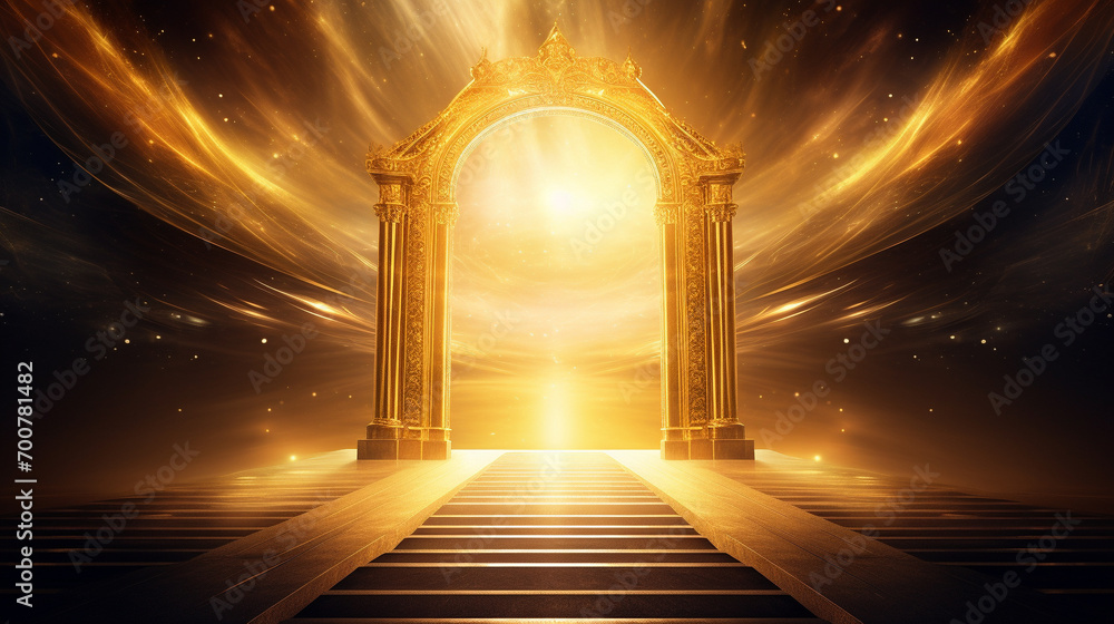 golden door gateway, gateway theme, suitable for an image illustration ...