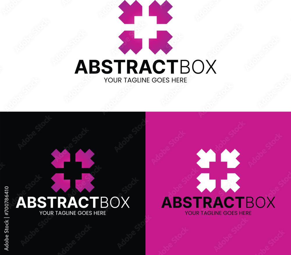 abstract logo, box logo, negative space logo, empty logo, storage logo ...