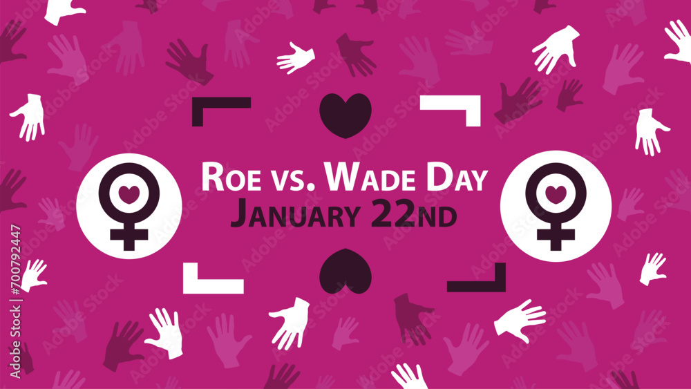 Roe vs. Wade Day vector banner design with geometric shapes and vibrant ...