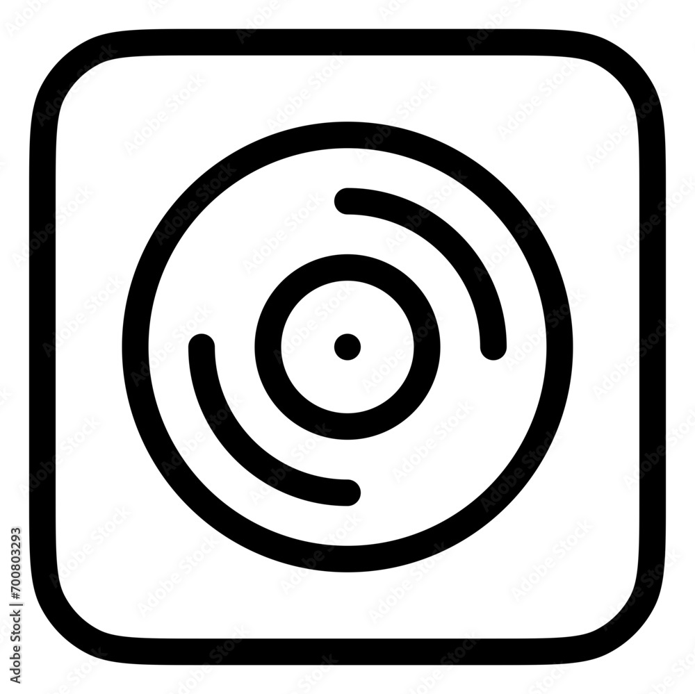 Editable vector music album vinyl icon. Black, transparent white ...