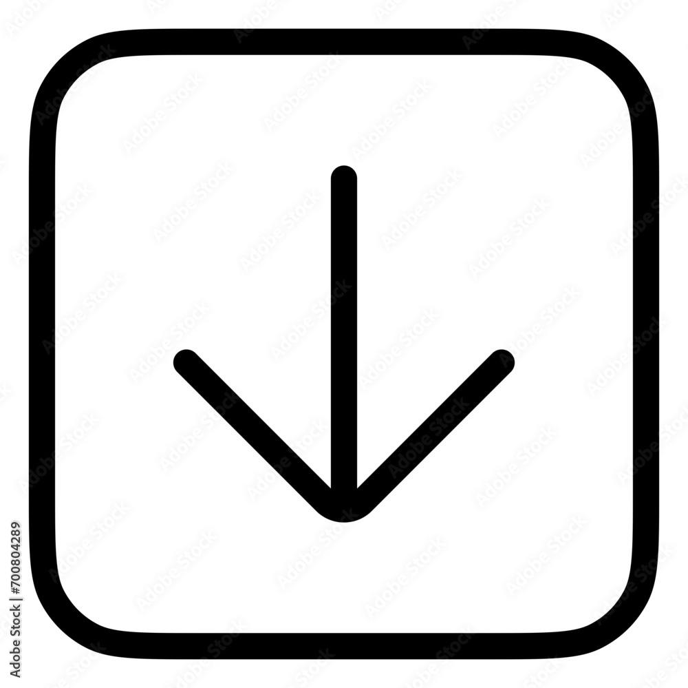 Vector single arrow chevron down icon. Black, white background. Perfect ... Vector single arrow chevron down icon. Black, white background. Perfect ...