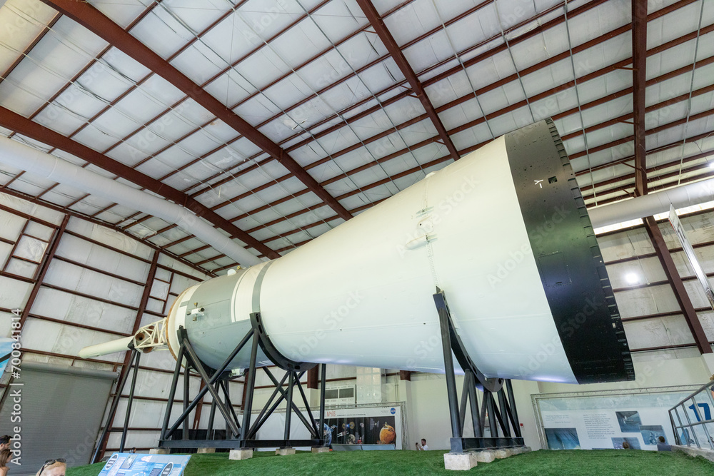 nside hangar with SATURN V Rocket in Space Center - The Lyndon B ...