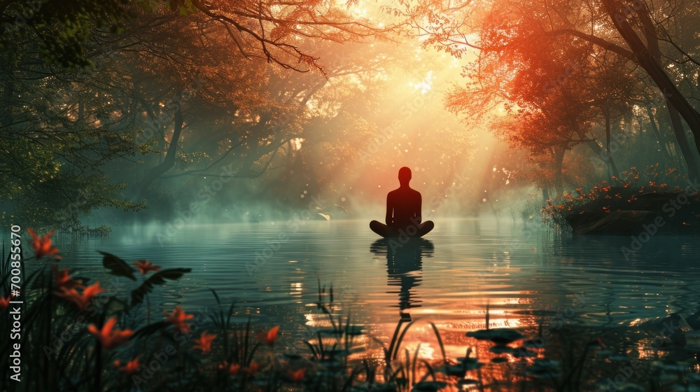 An evocative image focusing on mental health awareness, depicting a ...