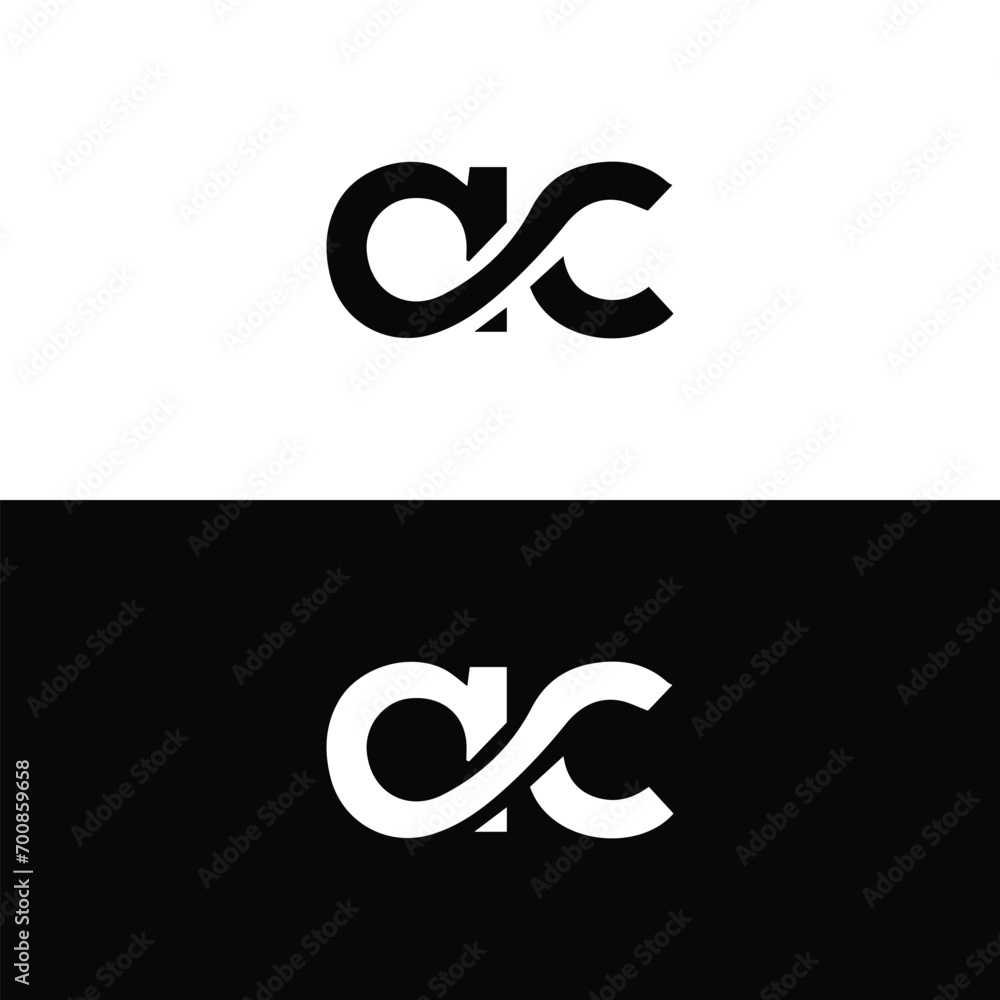 AC logo. A C design. White AC letter. AC, A C letter logo design ...